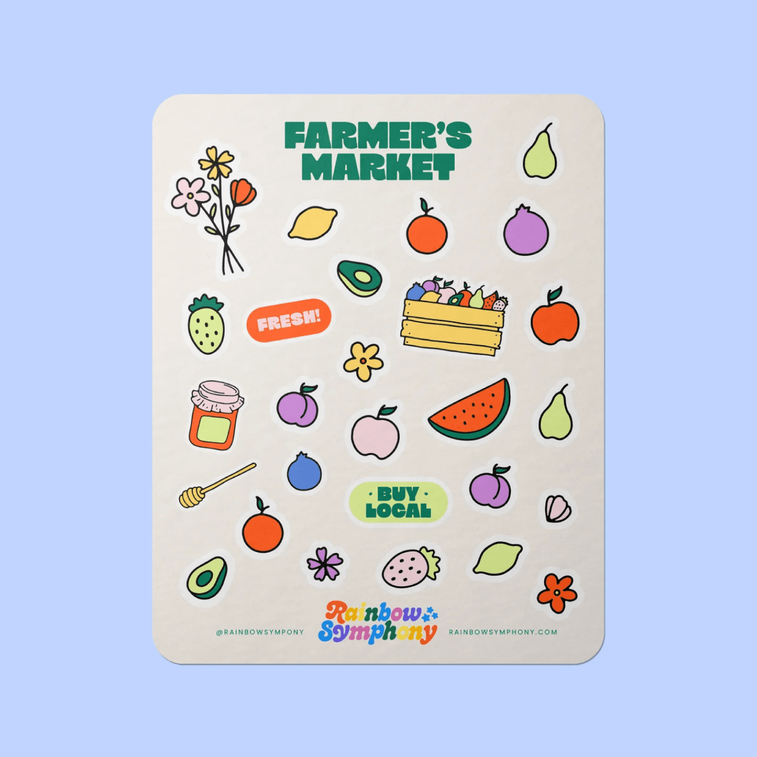 Farmer’s Market Stickers | Unique Fruit and Vegetable Stickers | Fun ...