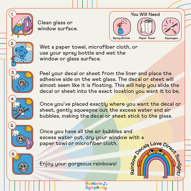 Rainbow Butterfly Window Decals | Explore Rainbow Symphony