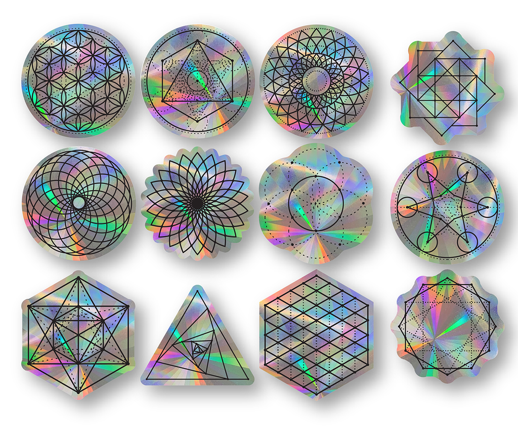 Sacred Geometry Stickers | Prism Decals | Rainbow Symphony
