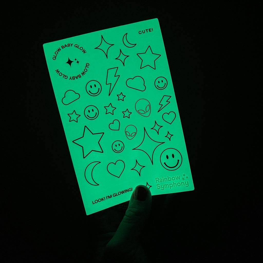 Glowing Stickers | Nostalgic Glow In Dark | Rainbow Symphony